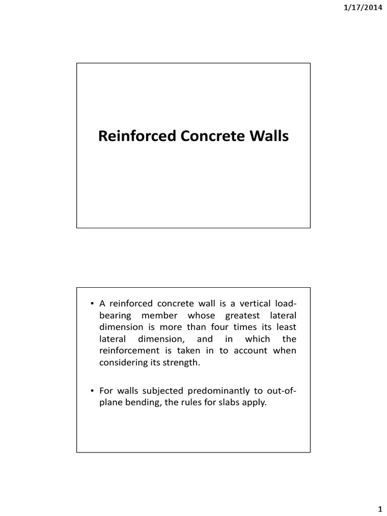 RC Walls | PDF | Bending | Wall