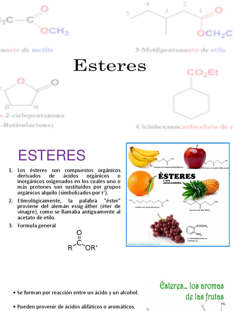 Características y Usos de los Ésteres | PDF | Ester | Compuestos orgánicos