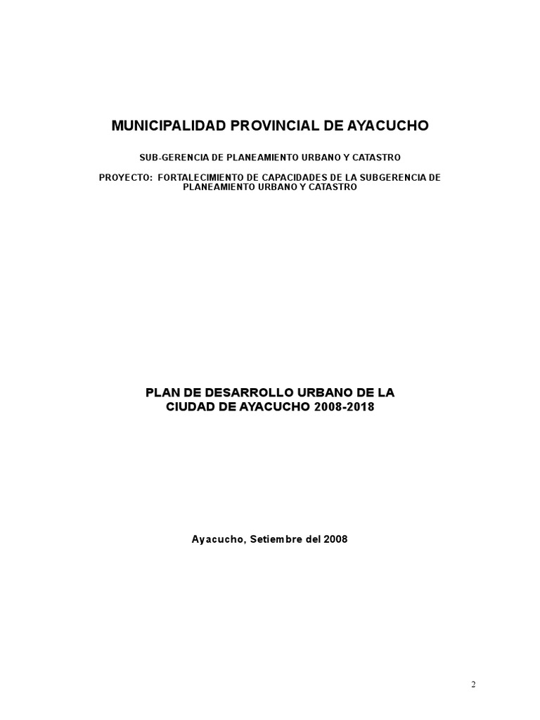 01-PLAN DU AYACUCHO Parte I - 93 Pág | PDF | Población mundial | Agricultura