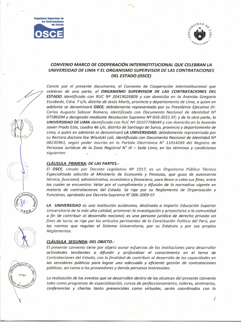 Modelo de Convenio Marco | PDF