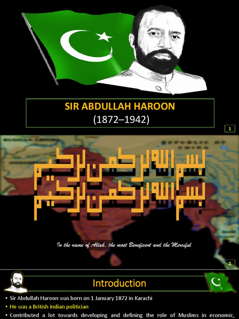 Sir Abdullah Haroon | PDF | Politics Of Pakistan | Politics Of India