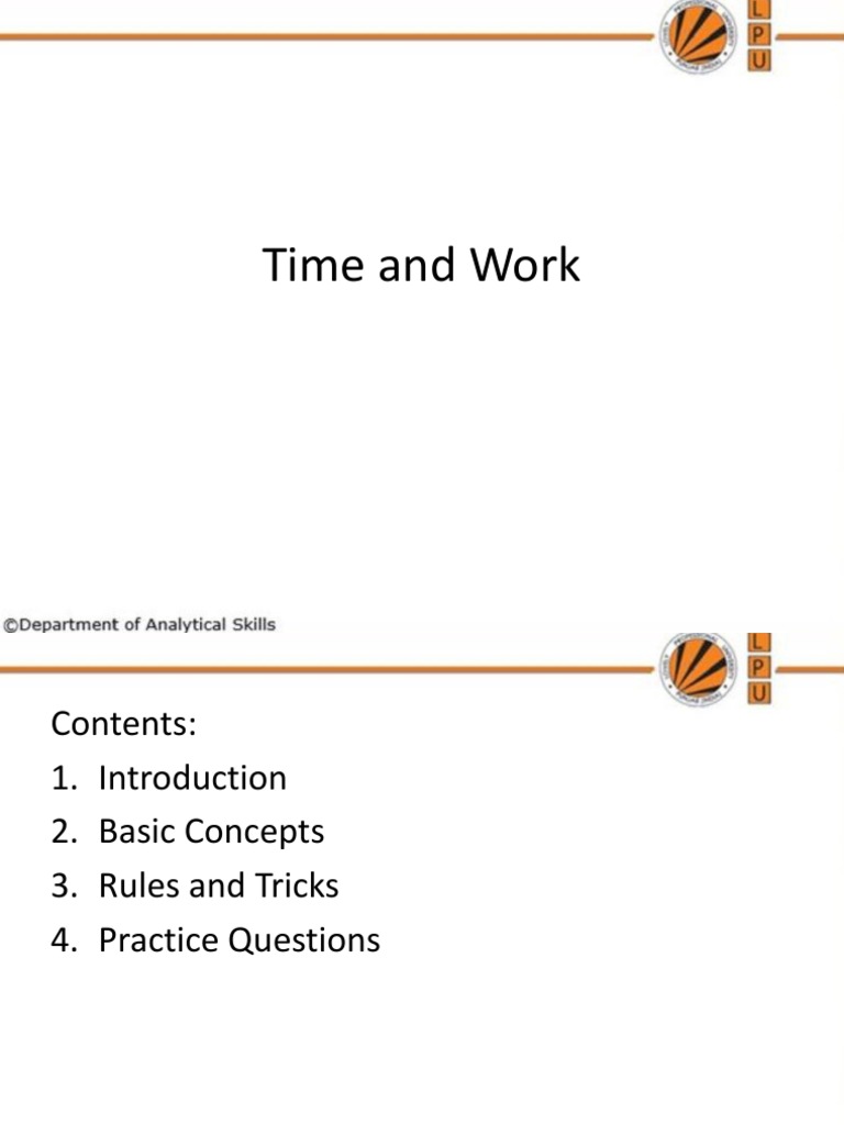 A123845432 - 23553 - 22 - 2019 - PEA 306-Unit 1-Time and Work | PDF ...