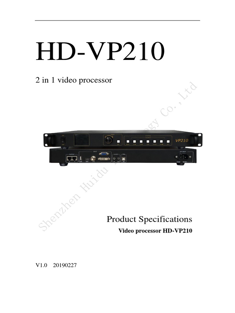 HD-VP210 2-in-1 Video Processor Guide | PDF | Hdmi | Display Resolution