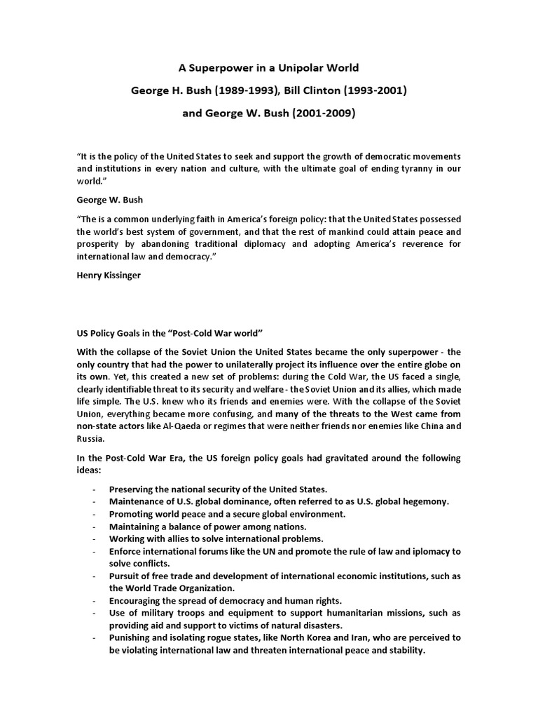 17 A Superpower in A Unipolar World | PDF | Gulf War | Iraq War