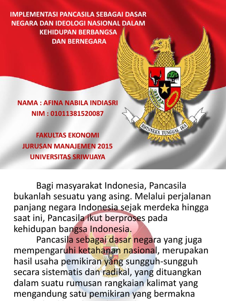 Implementasi Pancasila Sebagai Dasar Negara Dan Ideologi Nasional | PDF