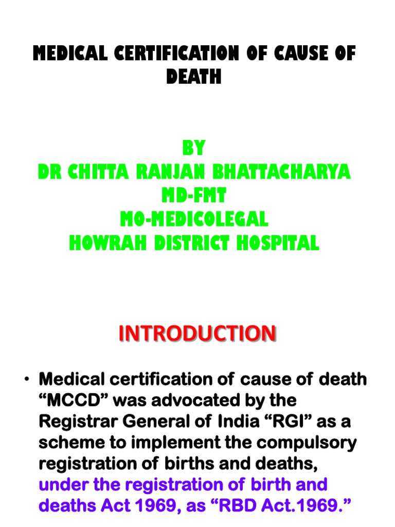 1 - MCCD | PDF | Death | Causality