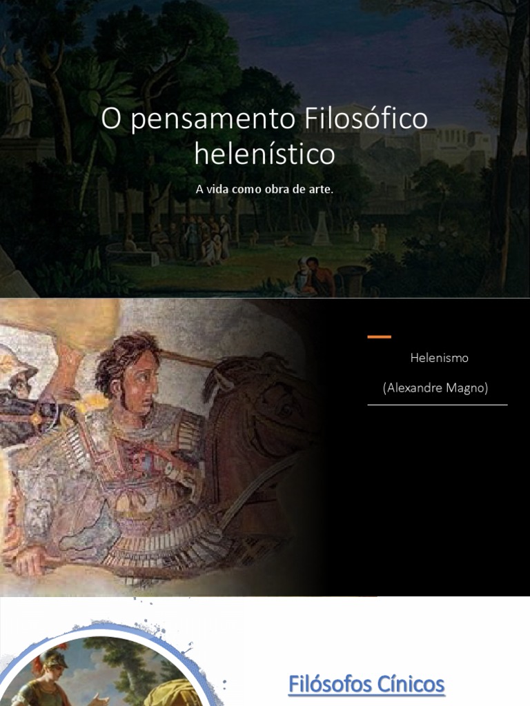 Aula Slides - Filosofia Helenística (Cinicos, Estoicos e Epicuristas) | PDF