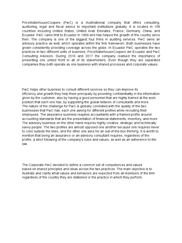PWC Flashcards | PDF | Pricewaterhouse Coopers | Human Resources