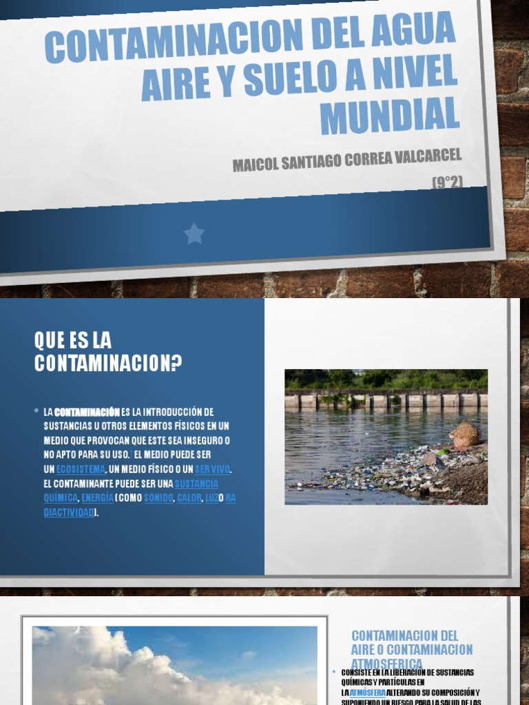 Contaminacion Del Agua Aire y Suelo | PDF | La contaminación del agua ...