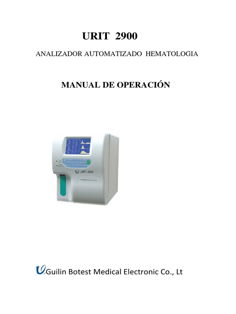Manual URIT 2900 Hum | PDF | Bomba | Sangre