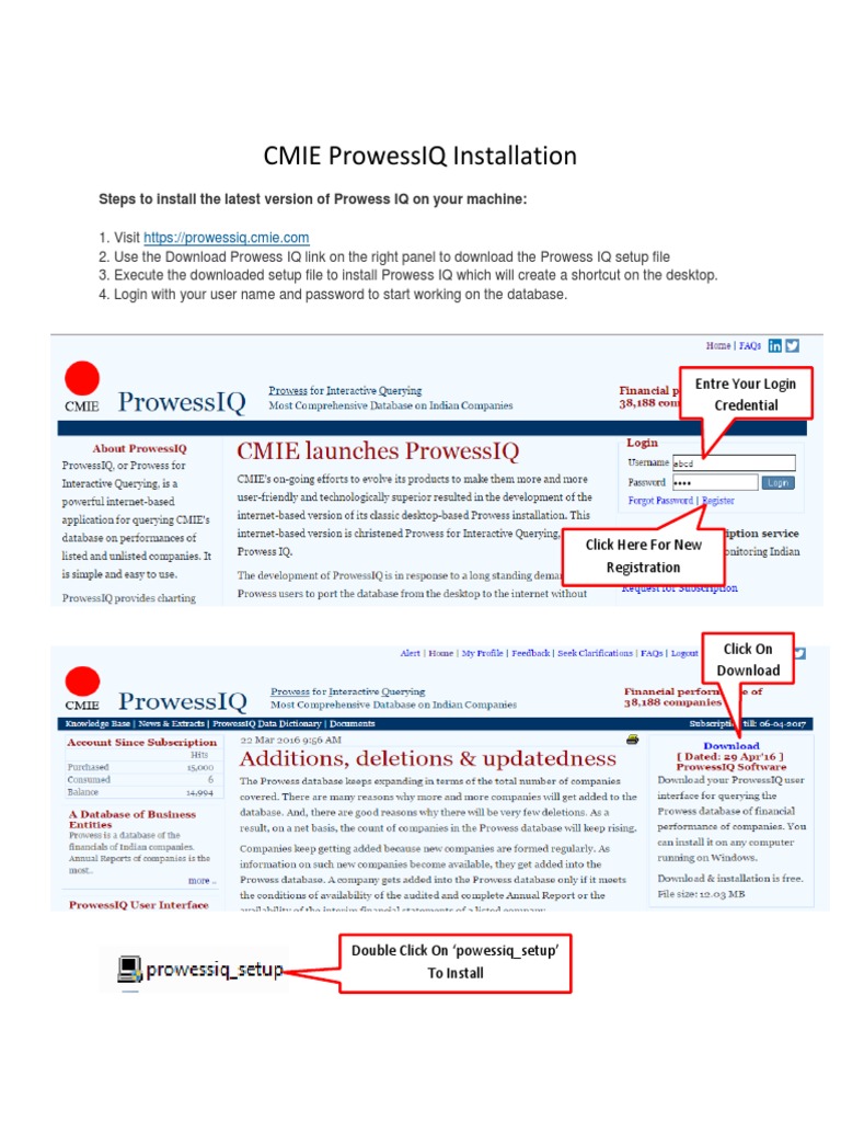 CMIE - ProwessIQ Setup Guide | PDF