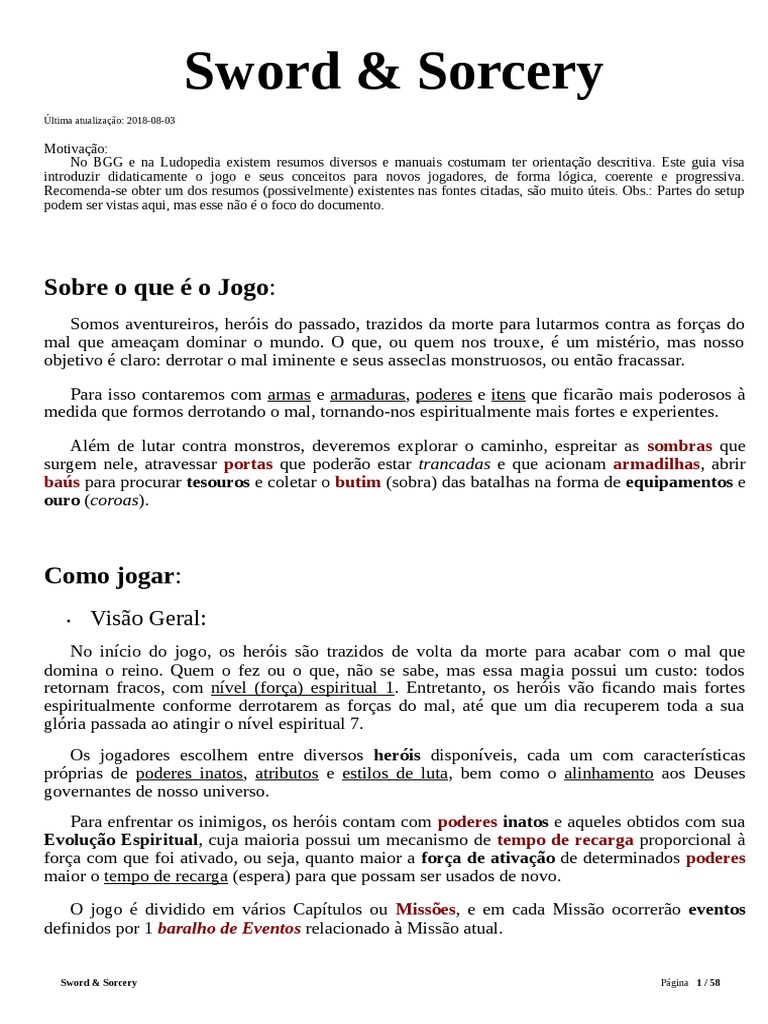 Sword Sorcery Esp Guia Detalhado Do Sword Sorc 114542 | PDF ...