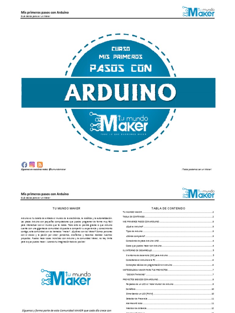 Mis Primeros Pasos Con Arduino. Guia Basica para Ser Un Maker | PDF | Arduino | Entorno de ...