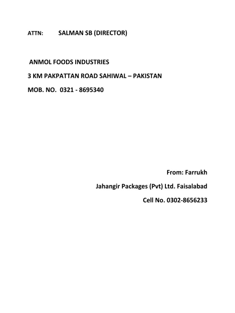 Anmol Foods | PDF