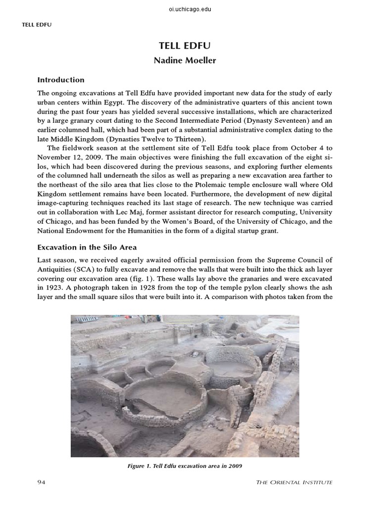 Tell Edfu 2009-2010 Annual Report | PDF | Excavation (Archaeology)