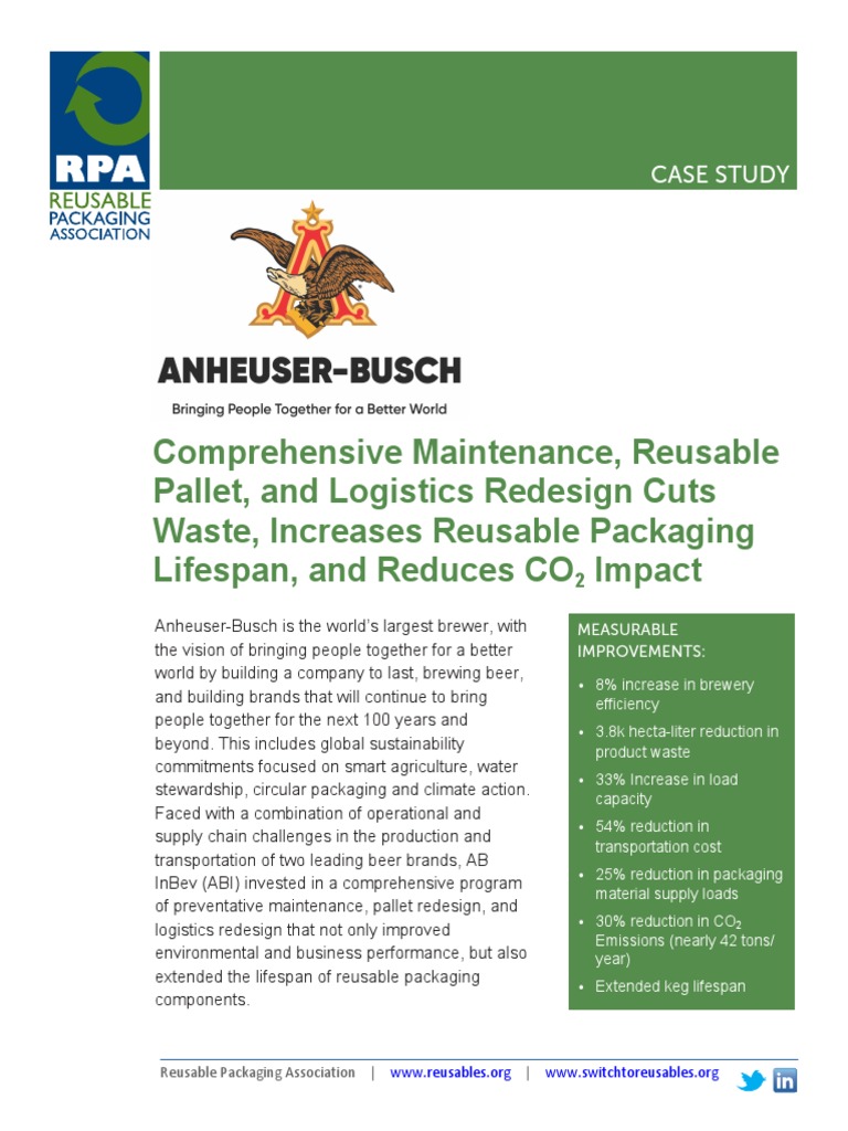 2018 AB InBev Case Study | PDF | Anheuser Busch | Reuse