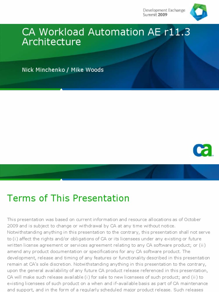 Best Distributed-WA-CA AutoSys Workload Automation r113 Architecture ...