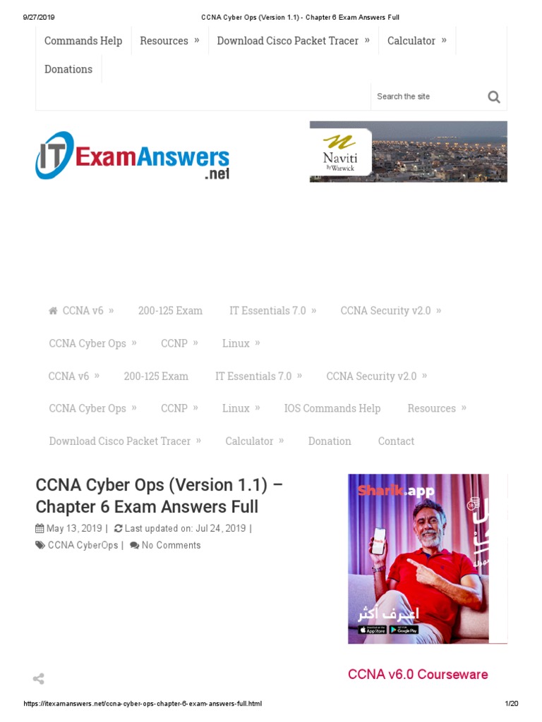 CCNA Cyber Ops (Version 1.1) - Chapter 6 Exam Answers Full | PDF | Malware | Denial Of Service ...