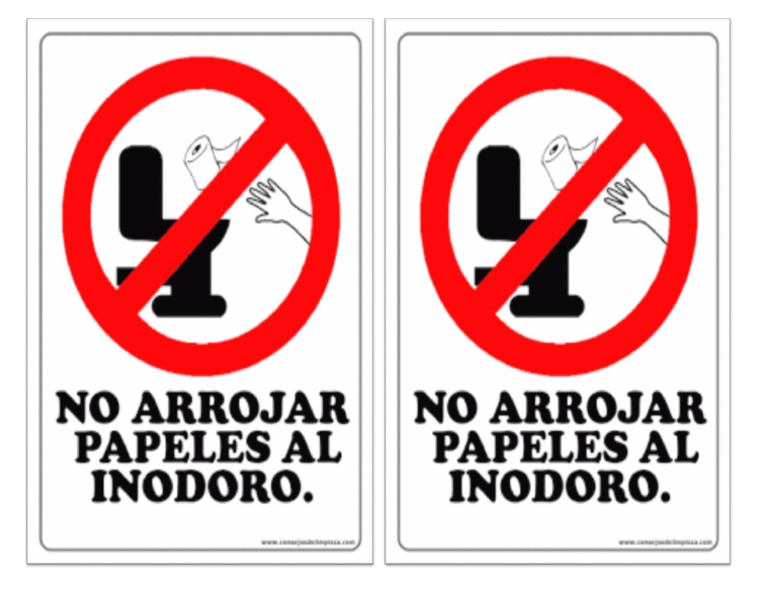 Aviso No Botar Papel Al Sanitario | PDF