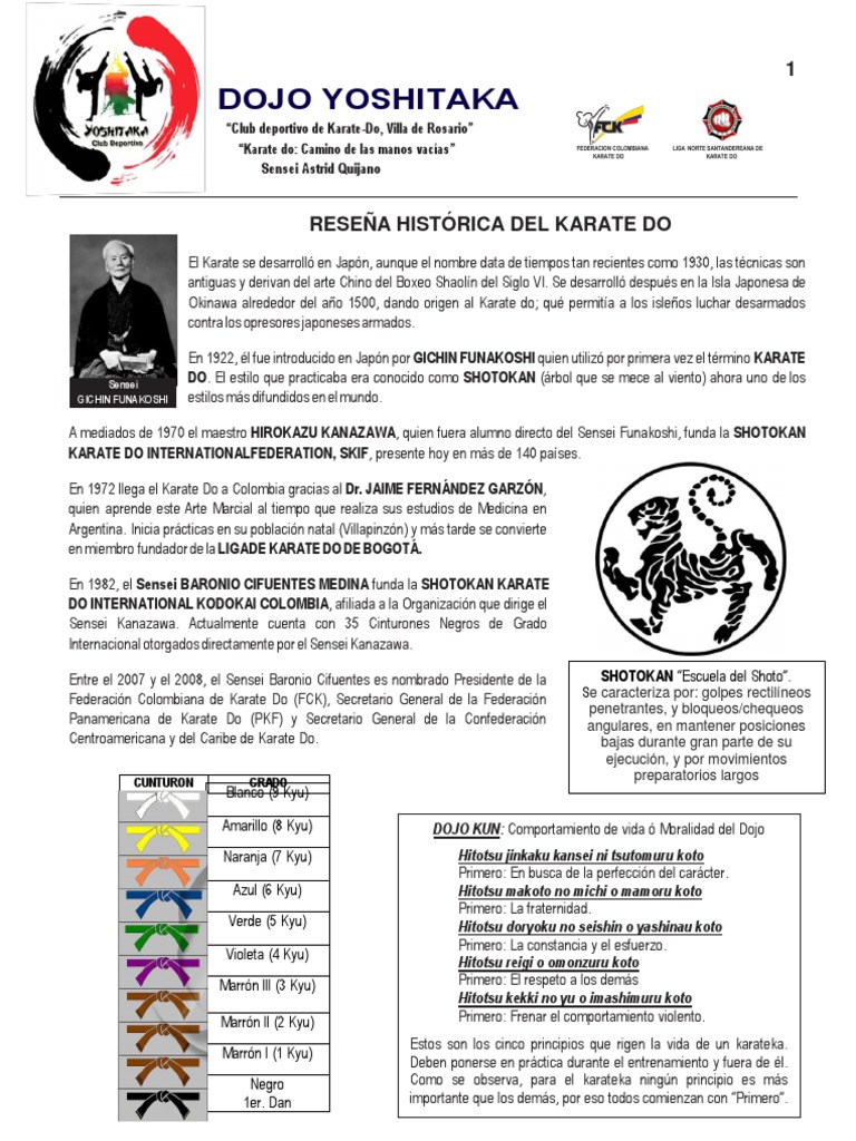 Guías de Teoria Karate Do | PDF | Kárate | Shotokan