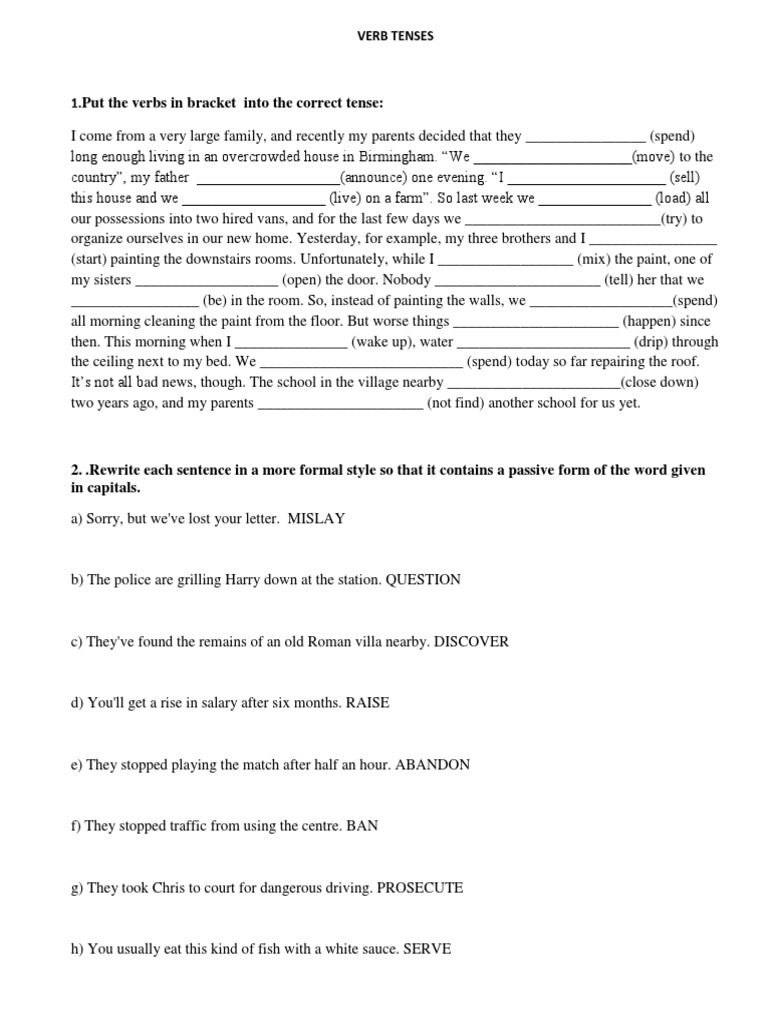 Verb Tenses B1 Level | PDF | Adverb | Verb