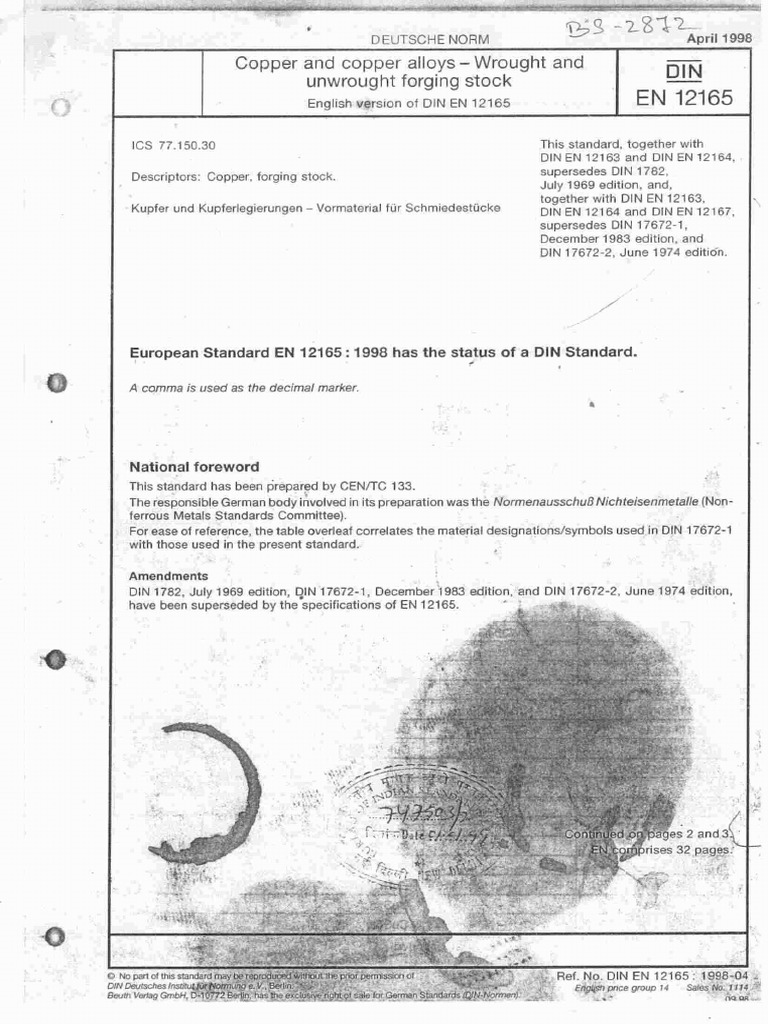 EN 12165 Kupdf - Net - En-12165-Pages-1-26-28-36pdf | PDF