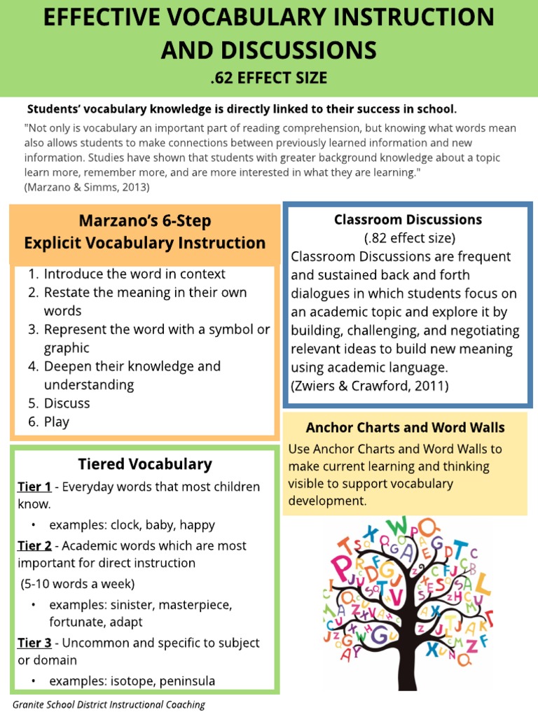 Effective Vocabulary Instruction and Classroom Discussions Flyer | PDF