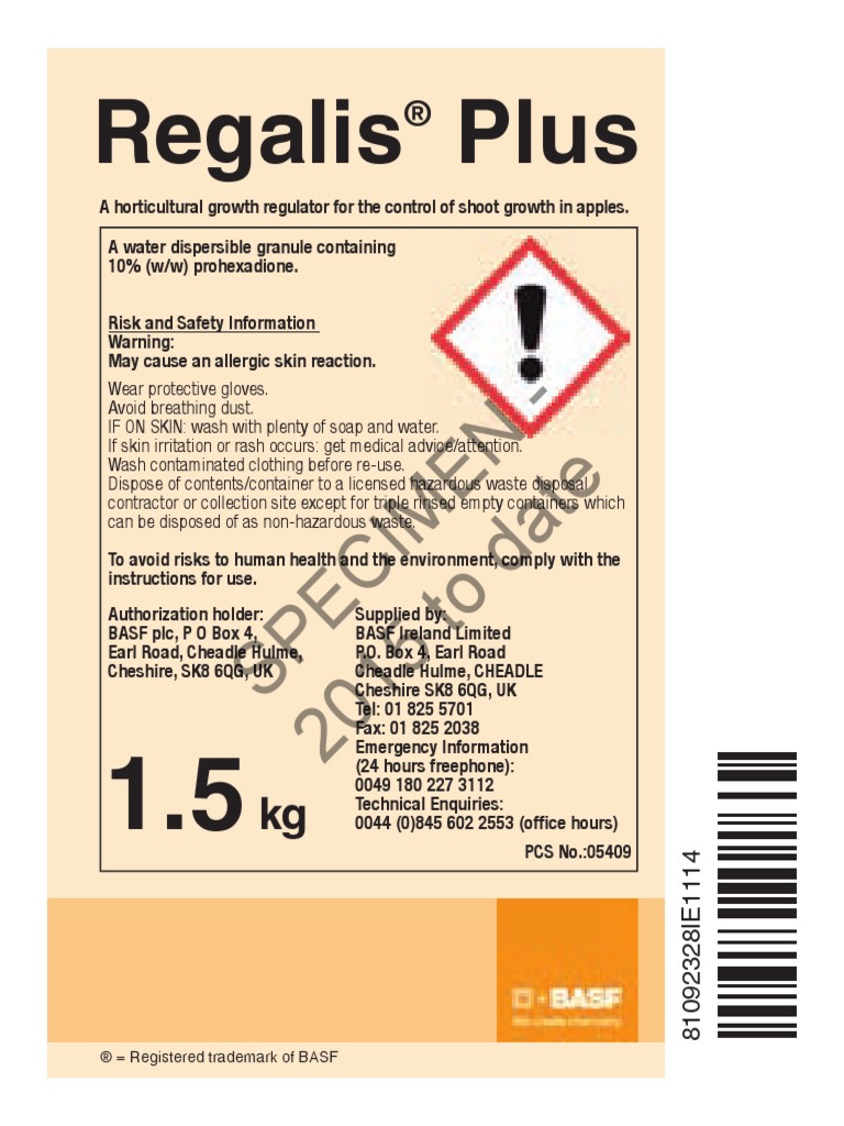Regalis Plus - 2015 To Date | PDF | Personal Protective Equipment | Fruit