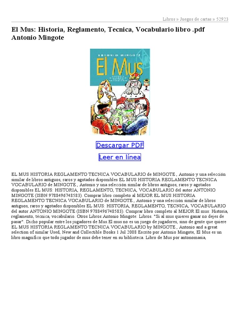 El Mus Historia Reglamento Tecnica Vocabulario | PDF