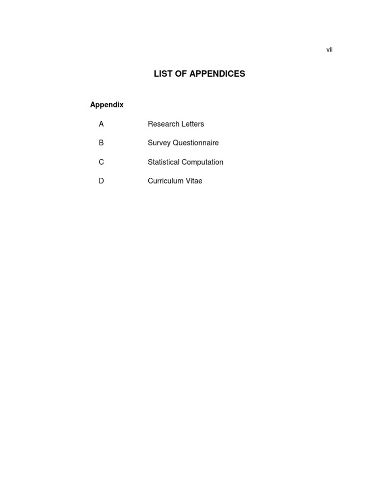 8 List of Appendices-12 | PDF | Tagalog Language | Philippines