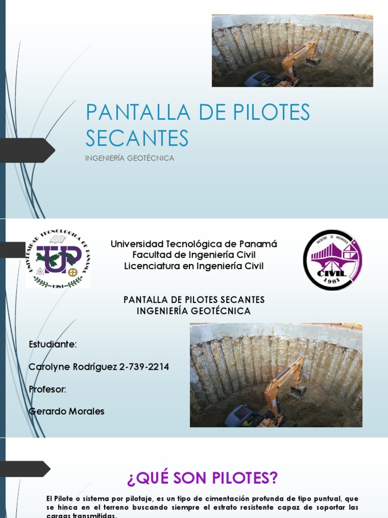 Pantallas de Pilotes Secantes en Ingeniería | PDF | Fundación ...