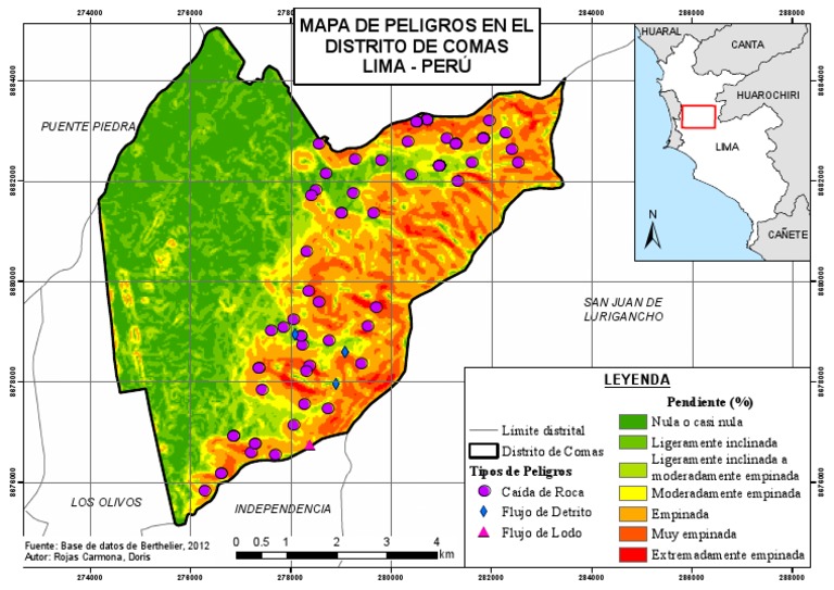 Mapa de Peligros Del Distrito de Comas | PDF | Lima | Naturaleza