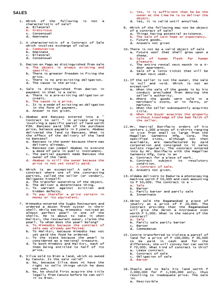 ANSWER Key For BDFF | PDF | Foreclosure | Auction