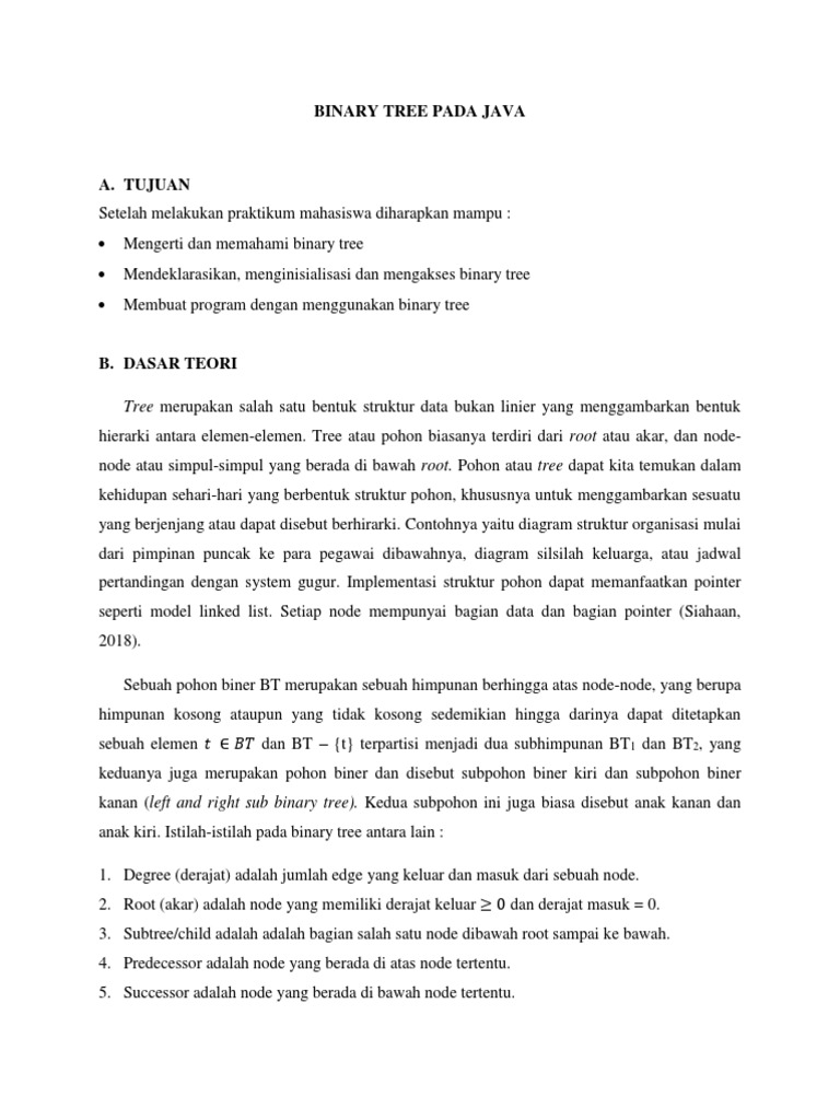 Binary Tree Pada Java | PDF
