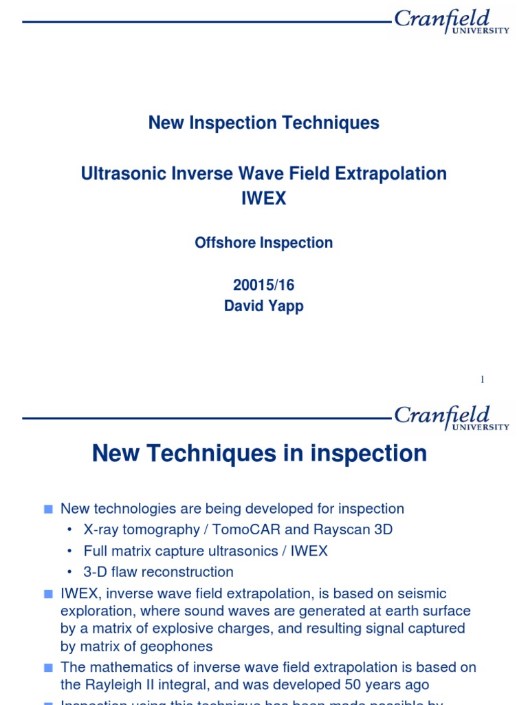 New Techniques - Ultrasonic Inverse Wave Extrapolation | PDF | Ultrasound | Waves