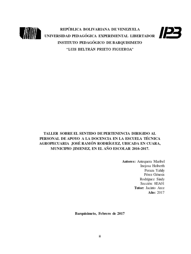 Trabajo de Ejecucion de Proyectos Upel Ipb | PDF | Aprendizaje ...