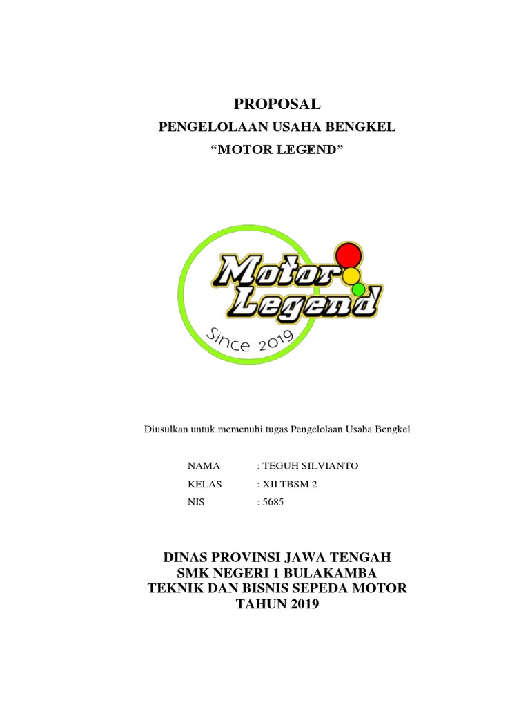 Cover Proposal Bengkel | PDF