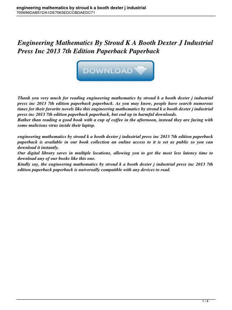 Engineering Mathematics By Stroud K A Bo Pdf Download Free Pdf Science