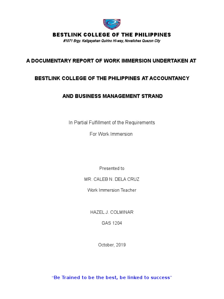 Work Immersion | PDF | Curriculum | Partnership