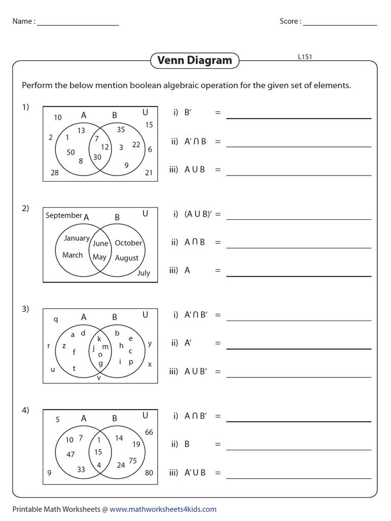 Graphic Organizer - Venn Diagram Activity | PDF | Boolean Algebra ...