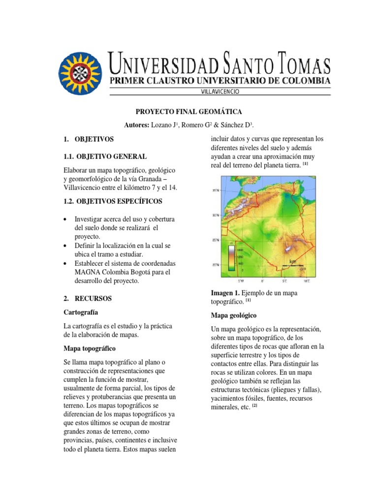 Proyecto Final Geomática | PDF | Mapa | Topografía
