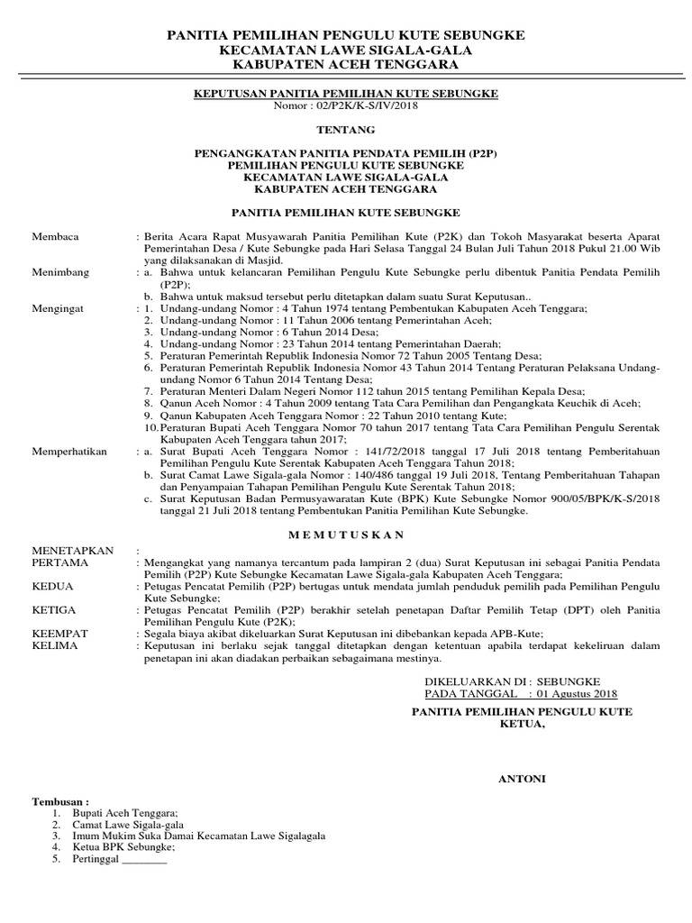 3 - SK Panitia Pilkades | PDF