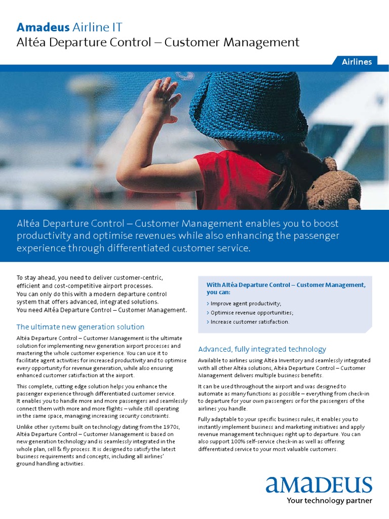 Product Sheet Amadeus Altea Customer Management | PDF | Airport | Economies