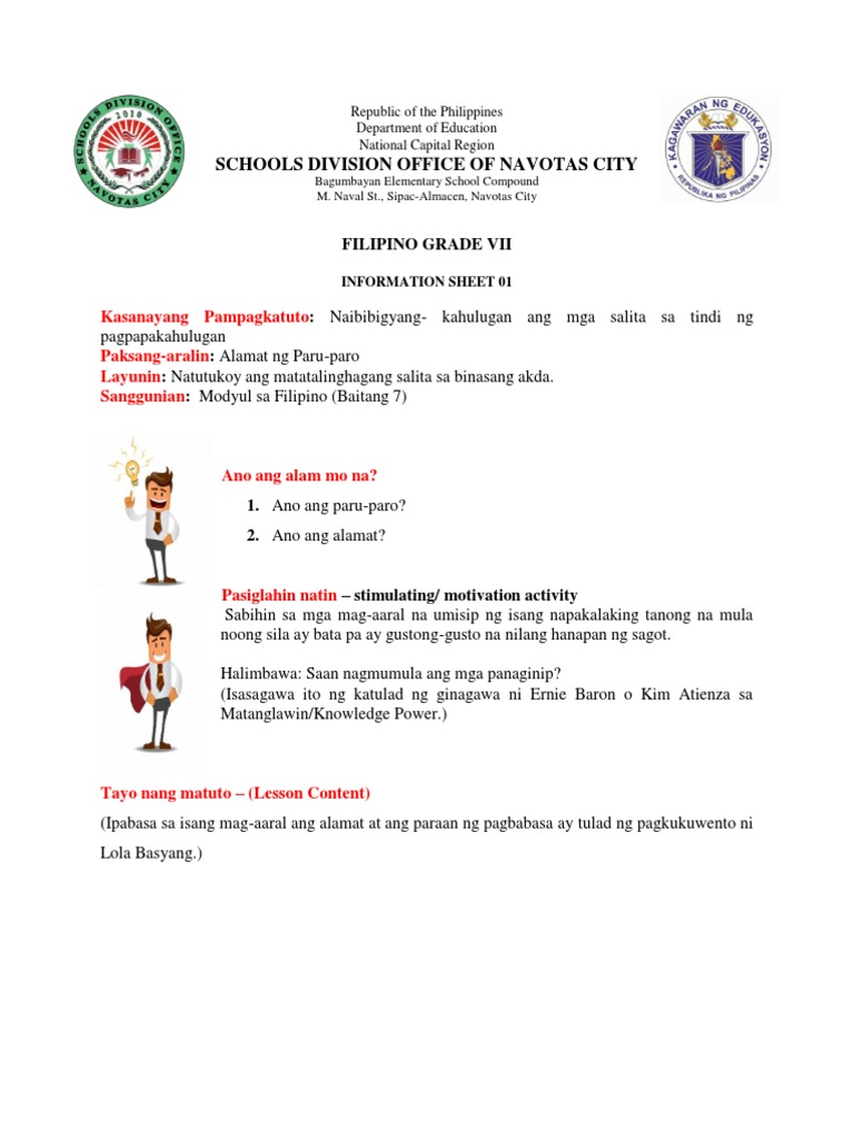 Alamat Ng Paru Paro Pdf