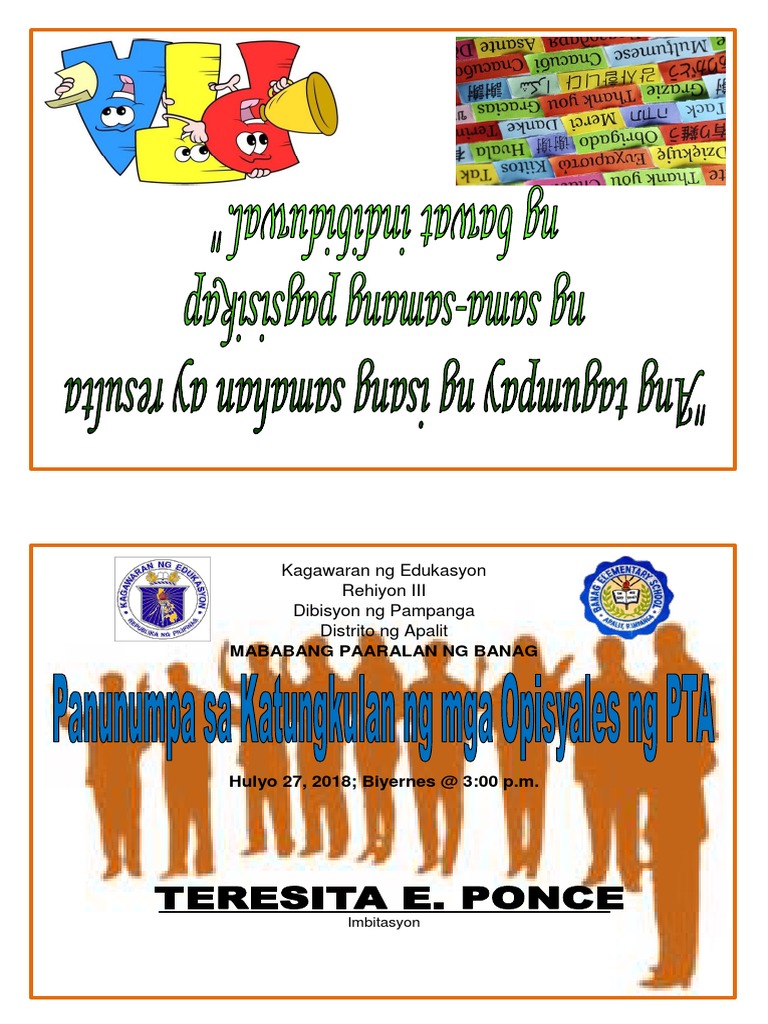 Program Invitation PTA Oathtaking | PDF