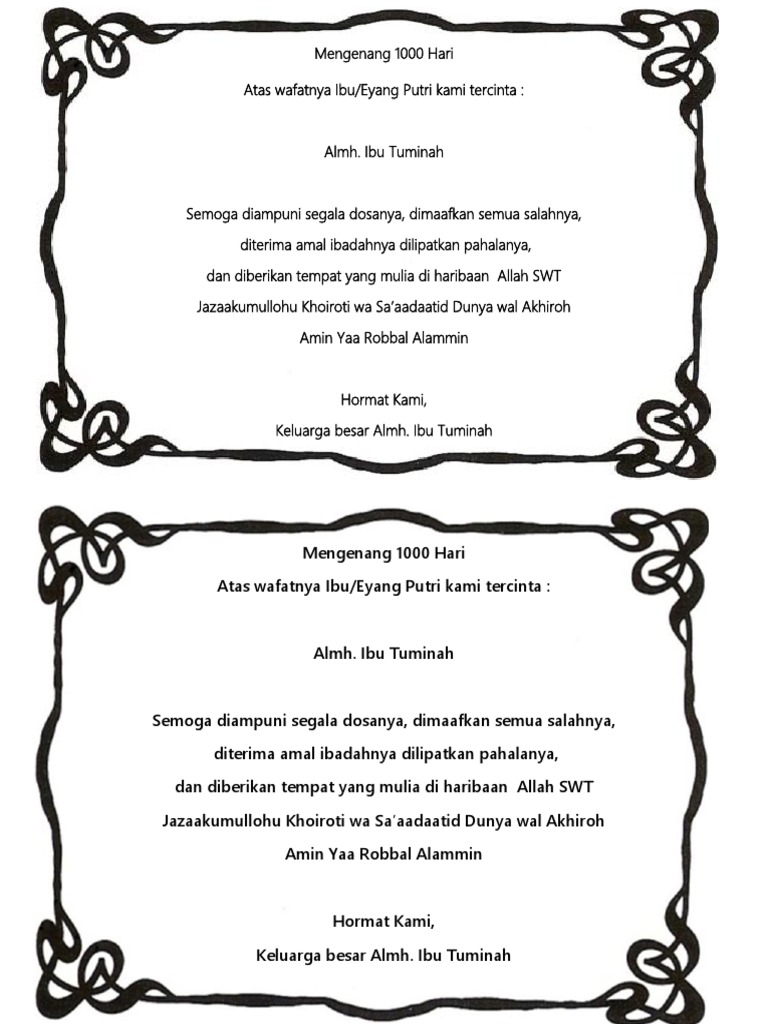 Mengenang 1000 Hari | PDF