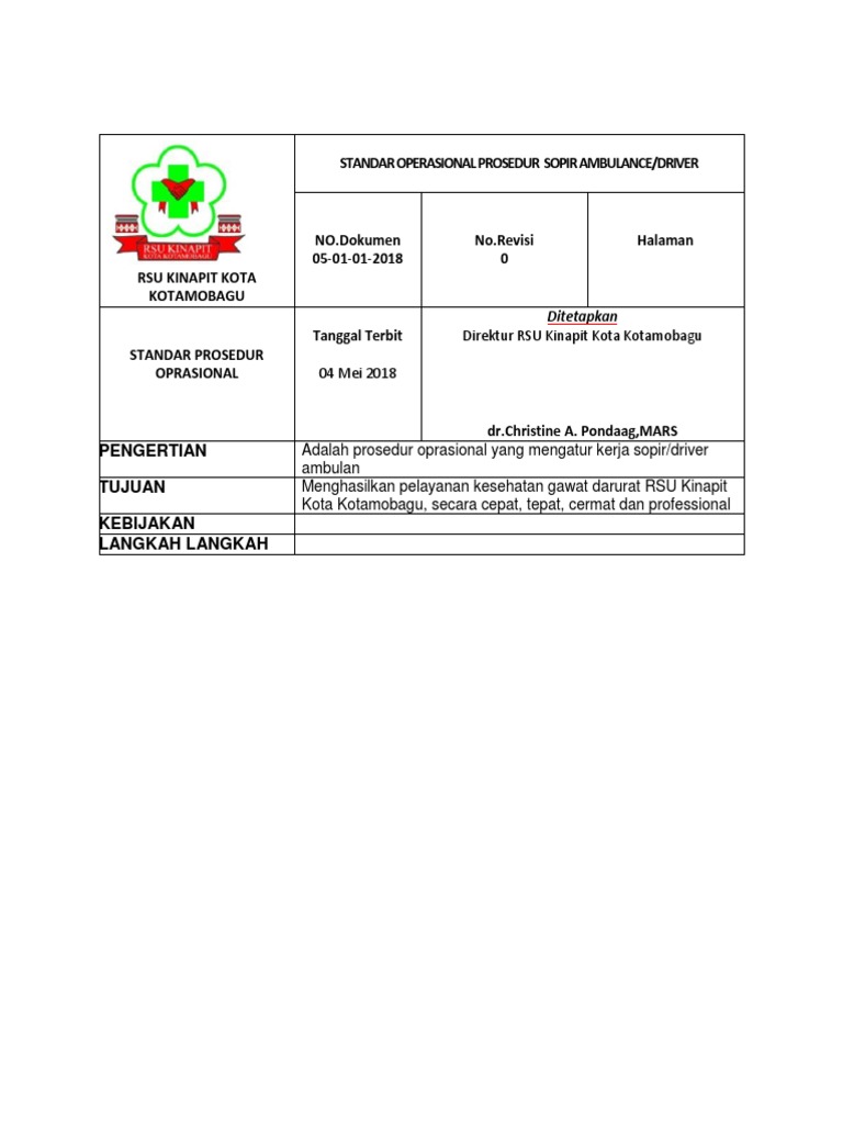 Sop Driver Atau Sopir | PDF