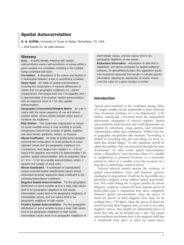 Understanding Spatial Autocorrelation | PDF | Spatial Analysis | Bias ...