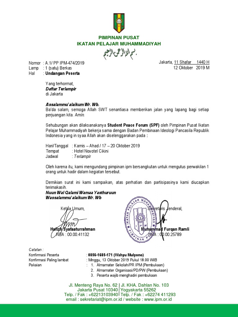 Undangan SPF PP Ipm | PDF