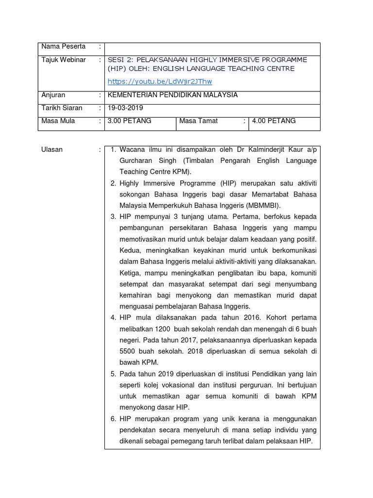 Ulasan Webinar Sesi 2 | PDF